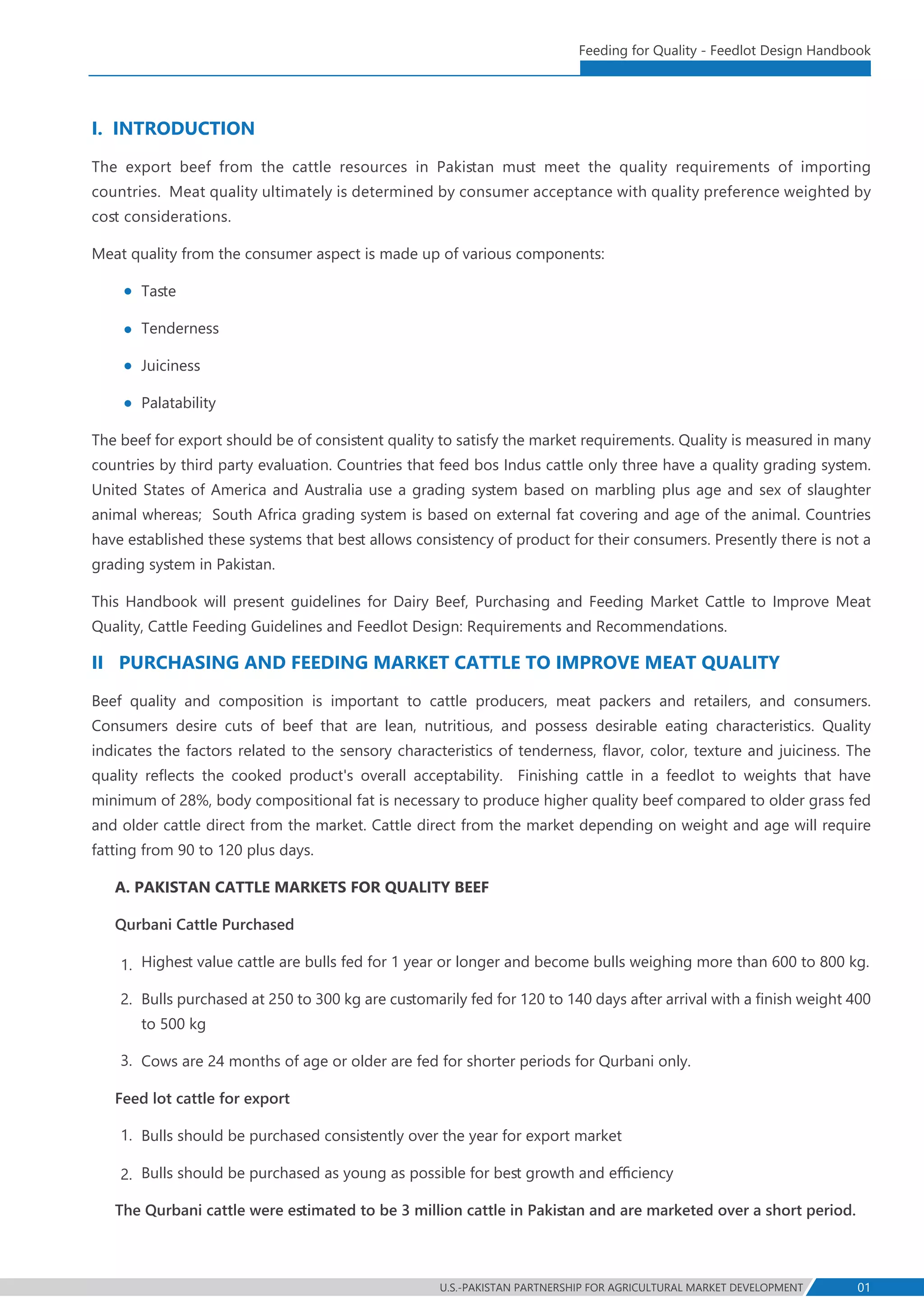 Feeding for quality feedlot handbook for pakistan | PDF