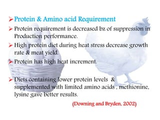 Combating heat stress of poultry by dietary manipulation | PPTX