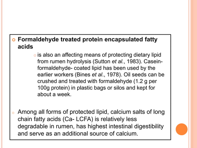 Feeding of protected fat | PPT