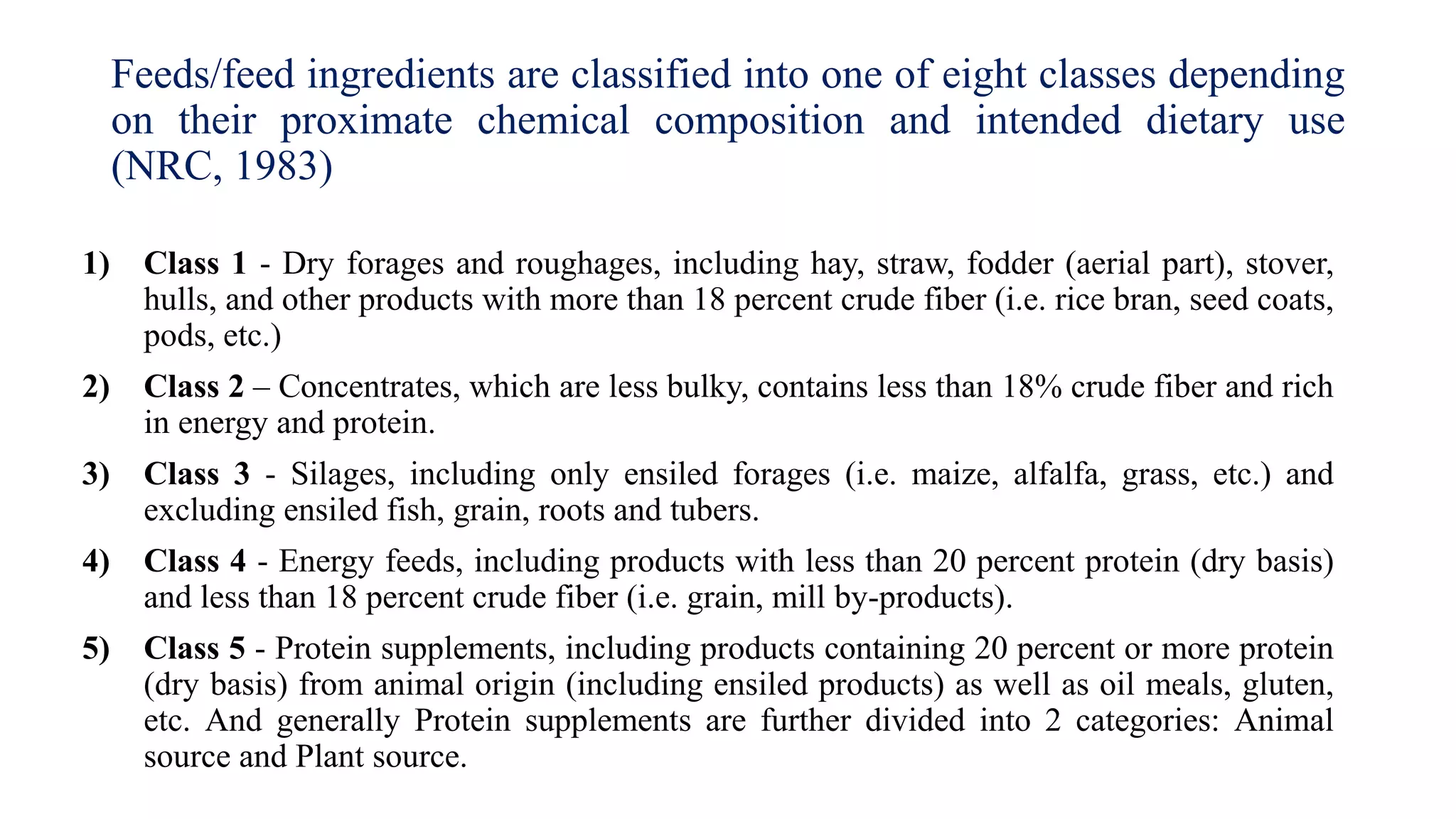 Feed ingredients used for animal feed (ruminants) | PPTX