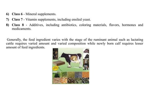 Feed ingredients used for animal feed (ruminants) | PPTX