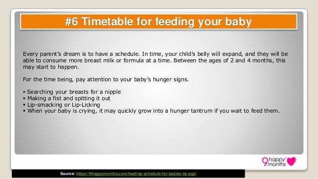 Feeding schedule for babies by age | PPTX
