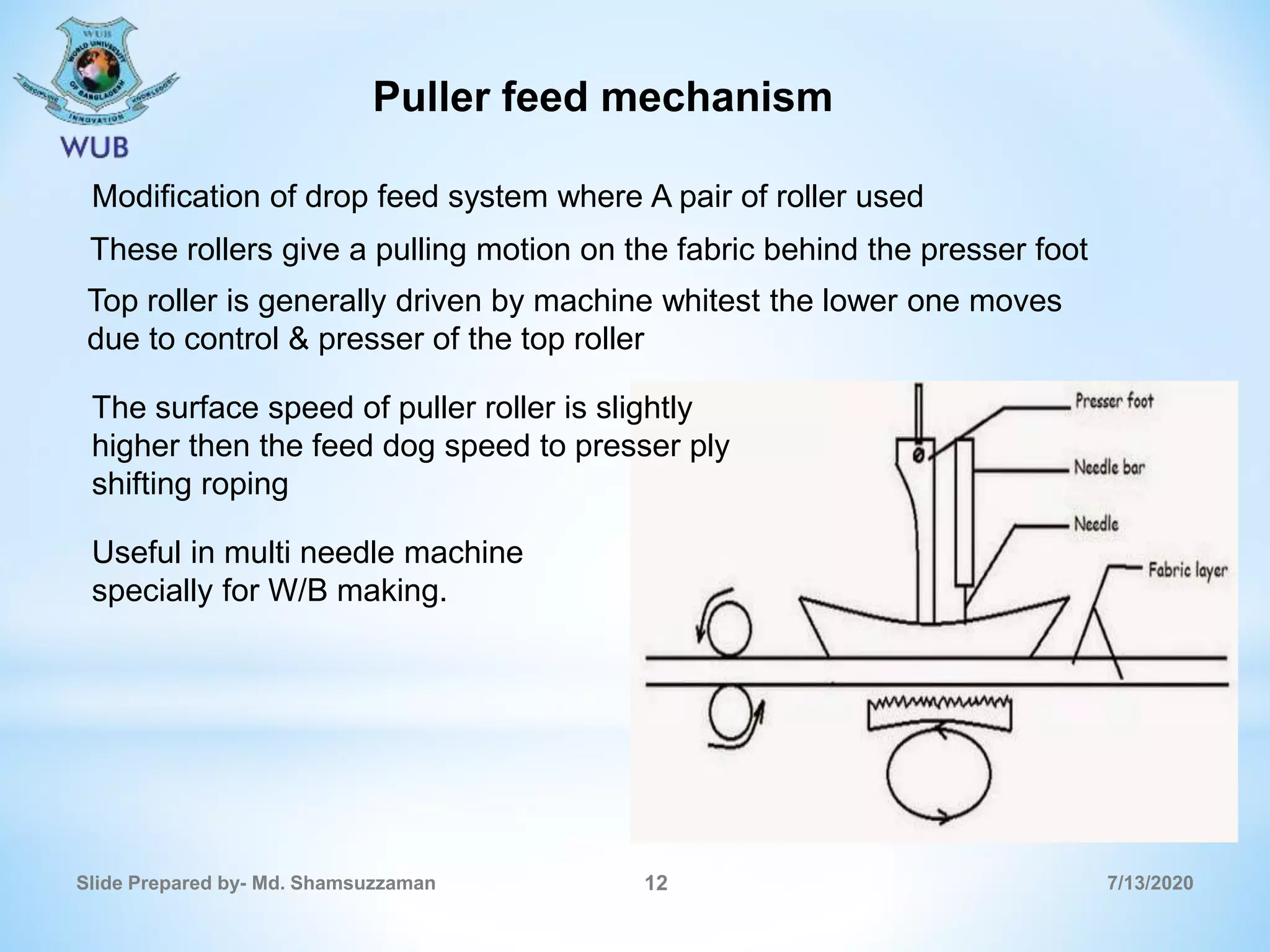 Feed mechanism of sewing Machine | PPTX