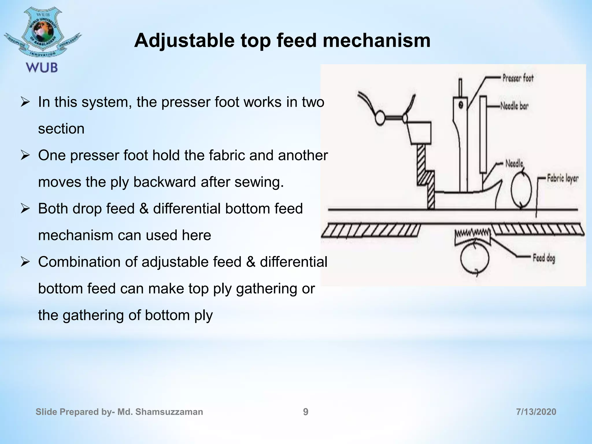 Feed mechanism of sewing Machine | PPTX