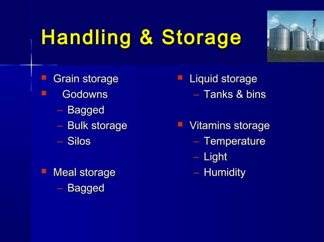 Feed raw material handling and storage | PPT