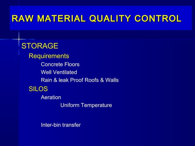 Feed raw material handling and storage | PPT