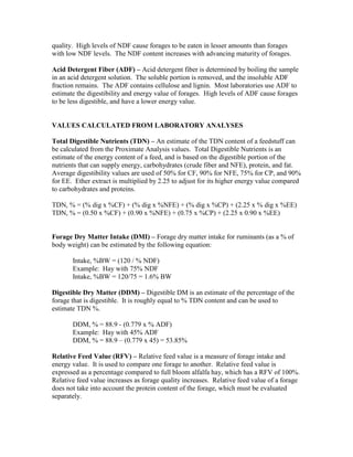 Feed Sampling & Analysis Handout | PDF