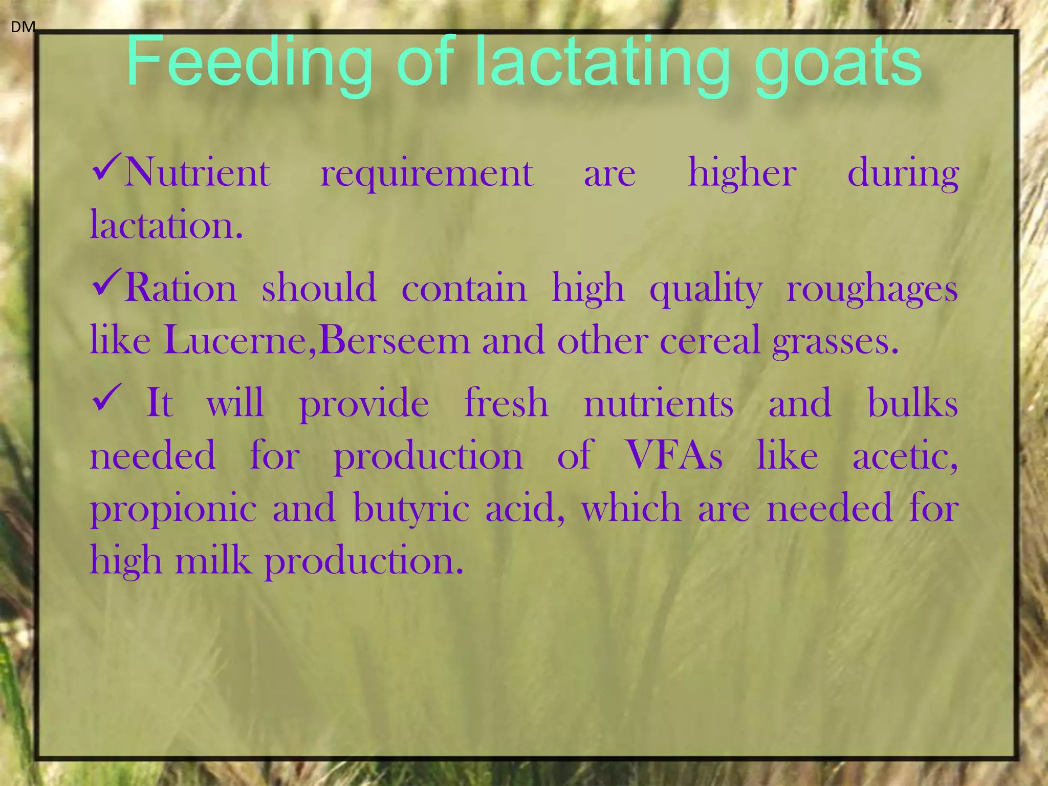 Feeds & Feeding Management Of Goats1 | PPTX