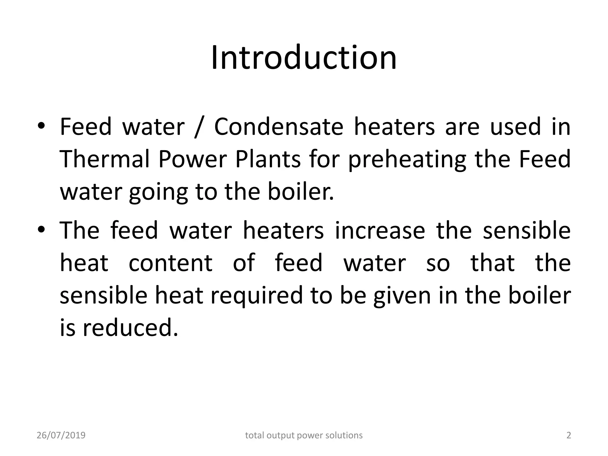 Feed water and condensate heaters | PDF