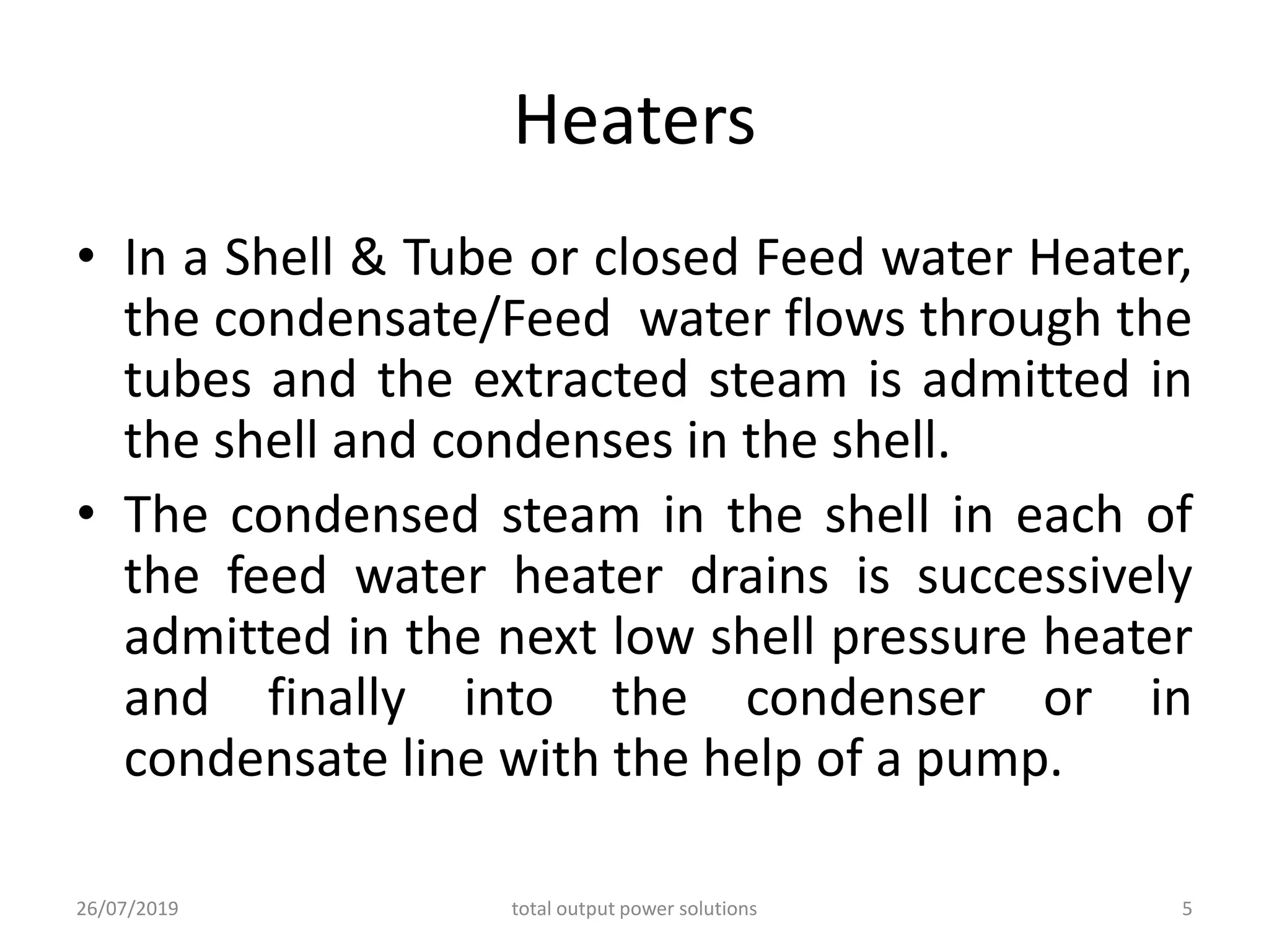 Feed water and condensate heaters | PDF
