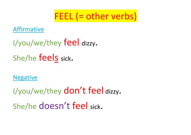 Feel (and other verbs) | PPT