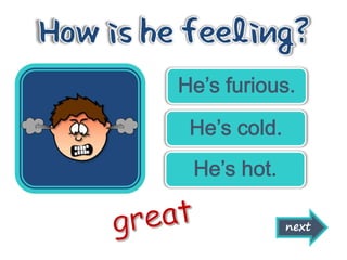 feelings and emotions vocabularies and quiz | PPTX