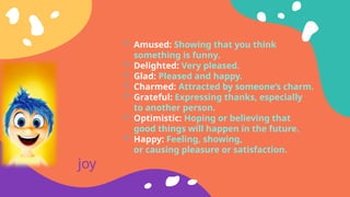 Feelings and emotions vocabulary in english | PPTX