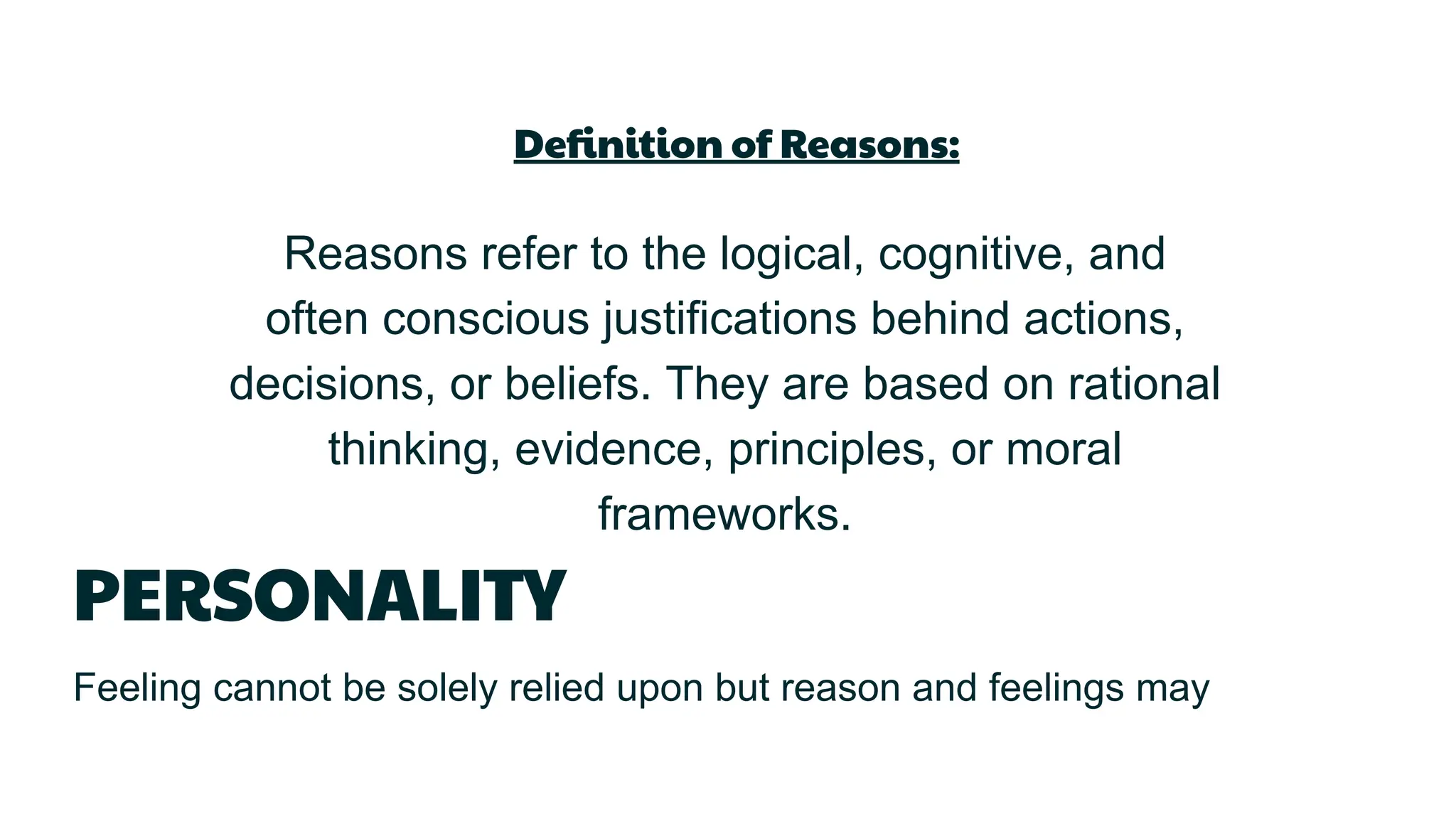 feelings and Reasons Presentation for freshmenpdf | PDF