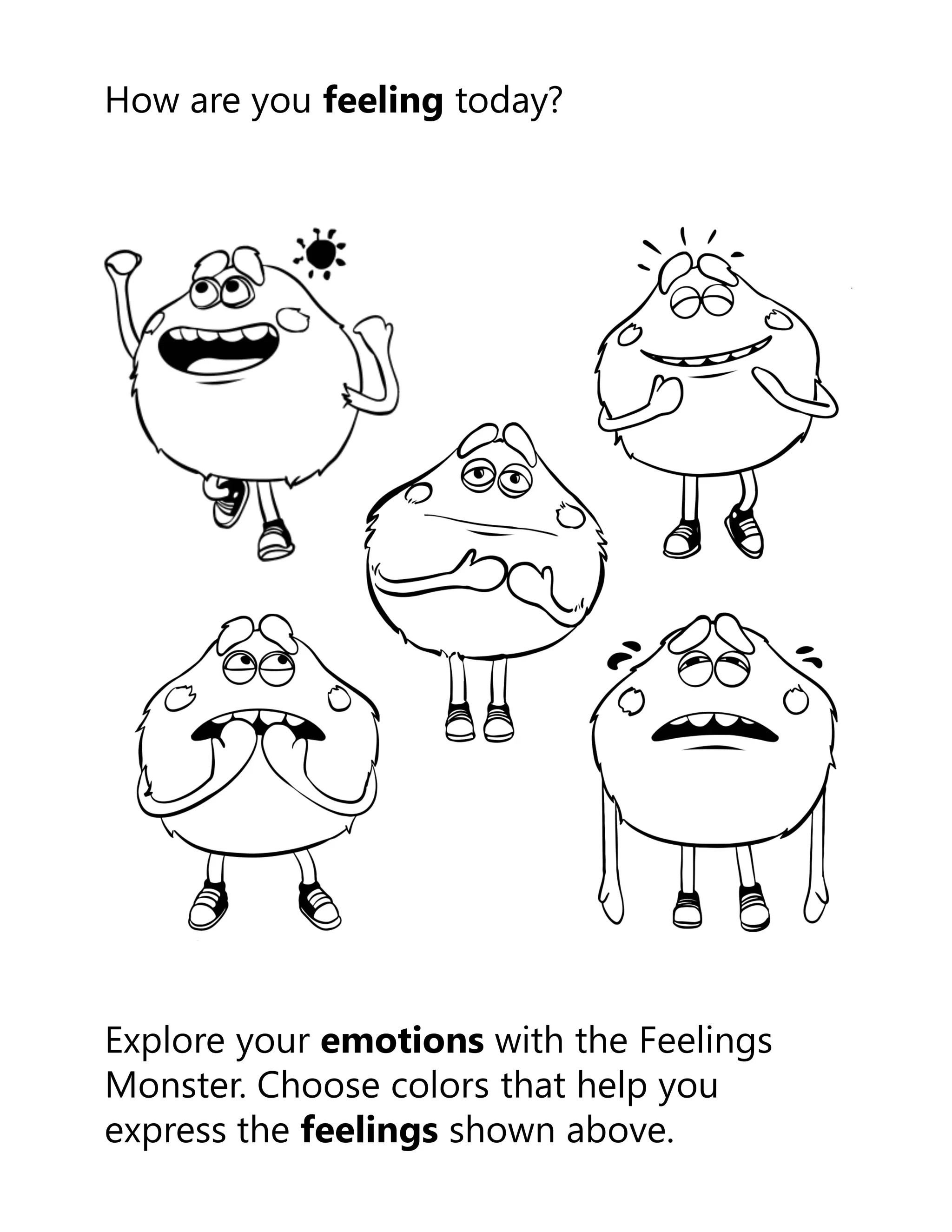 FEELINGS MONSTER COLORING BOOK.pptxbggnbn | PDF
