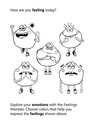 FEELINGS MONSTER COLORING BOOK.pptxbggnbn | PDF