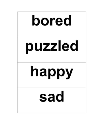 Feelings (word cards) | PDF | Education