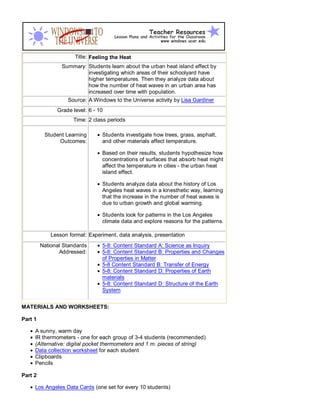 Feeling The Heat (UCAR) | PDF