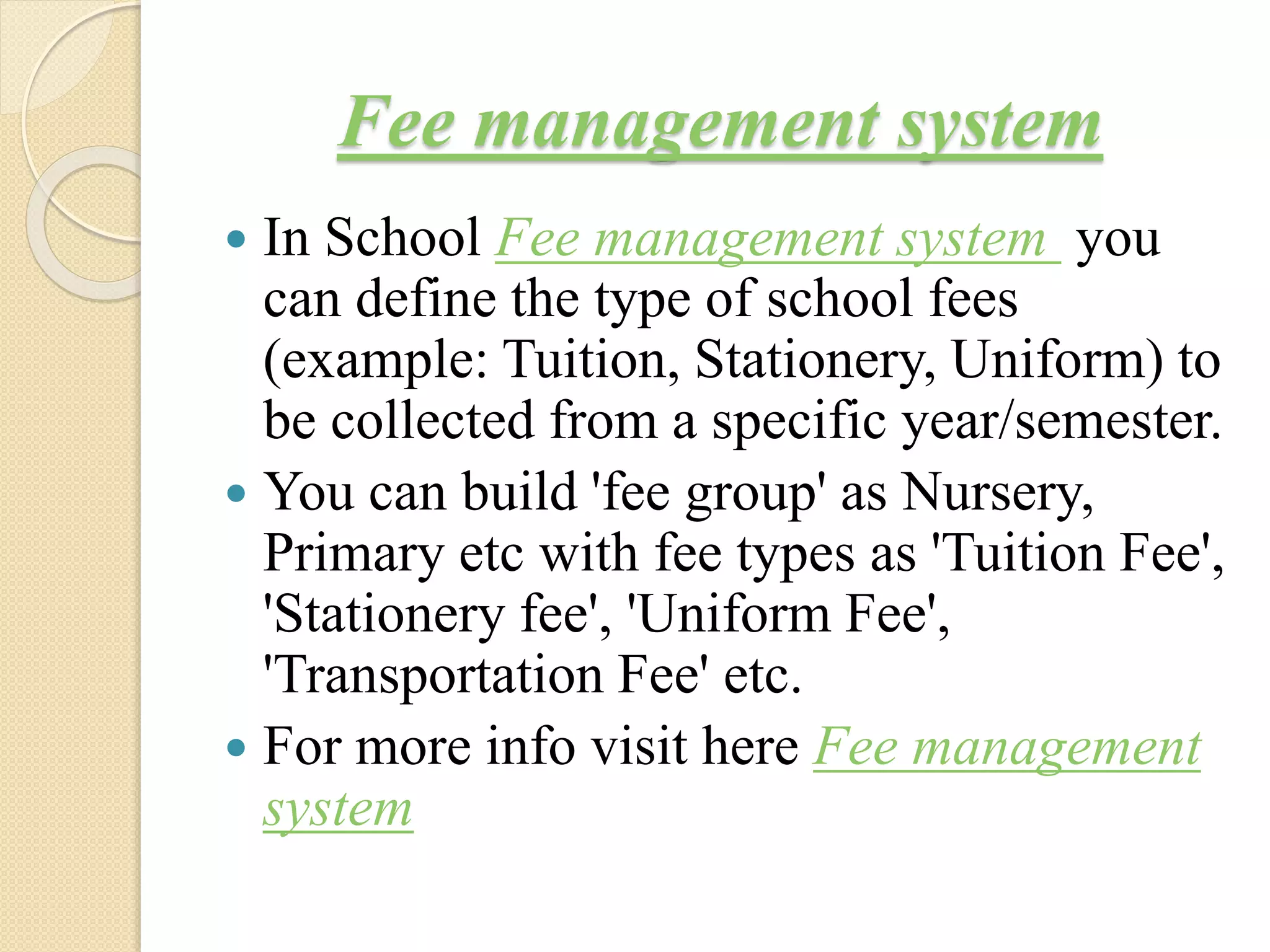 Fee management system | PPTX