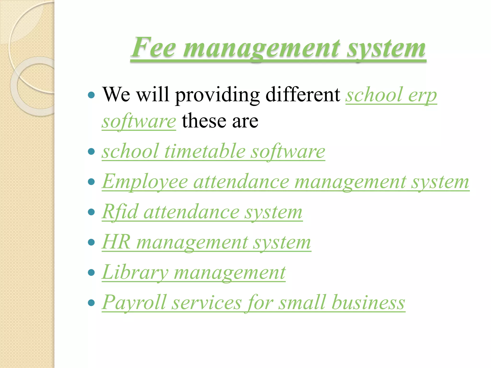 Fee management system | PPTX