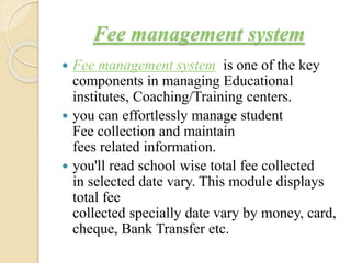 Fee management system | PPTX