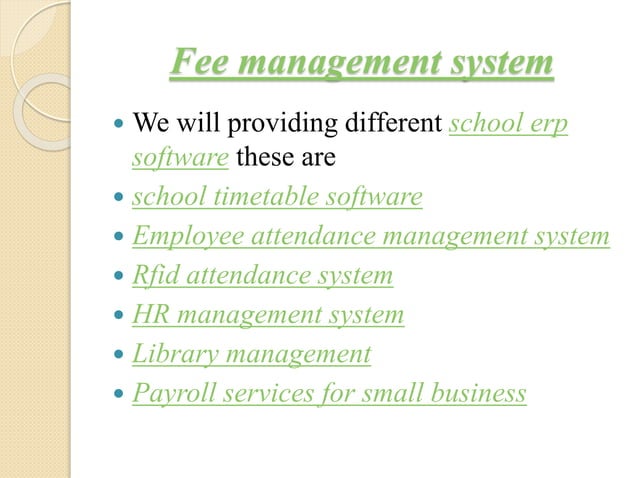 Fee management system | PPTX