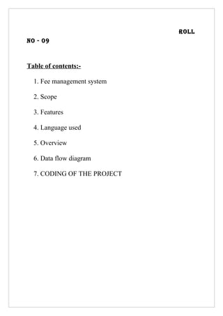 Fee managment system | DOC