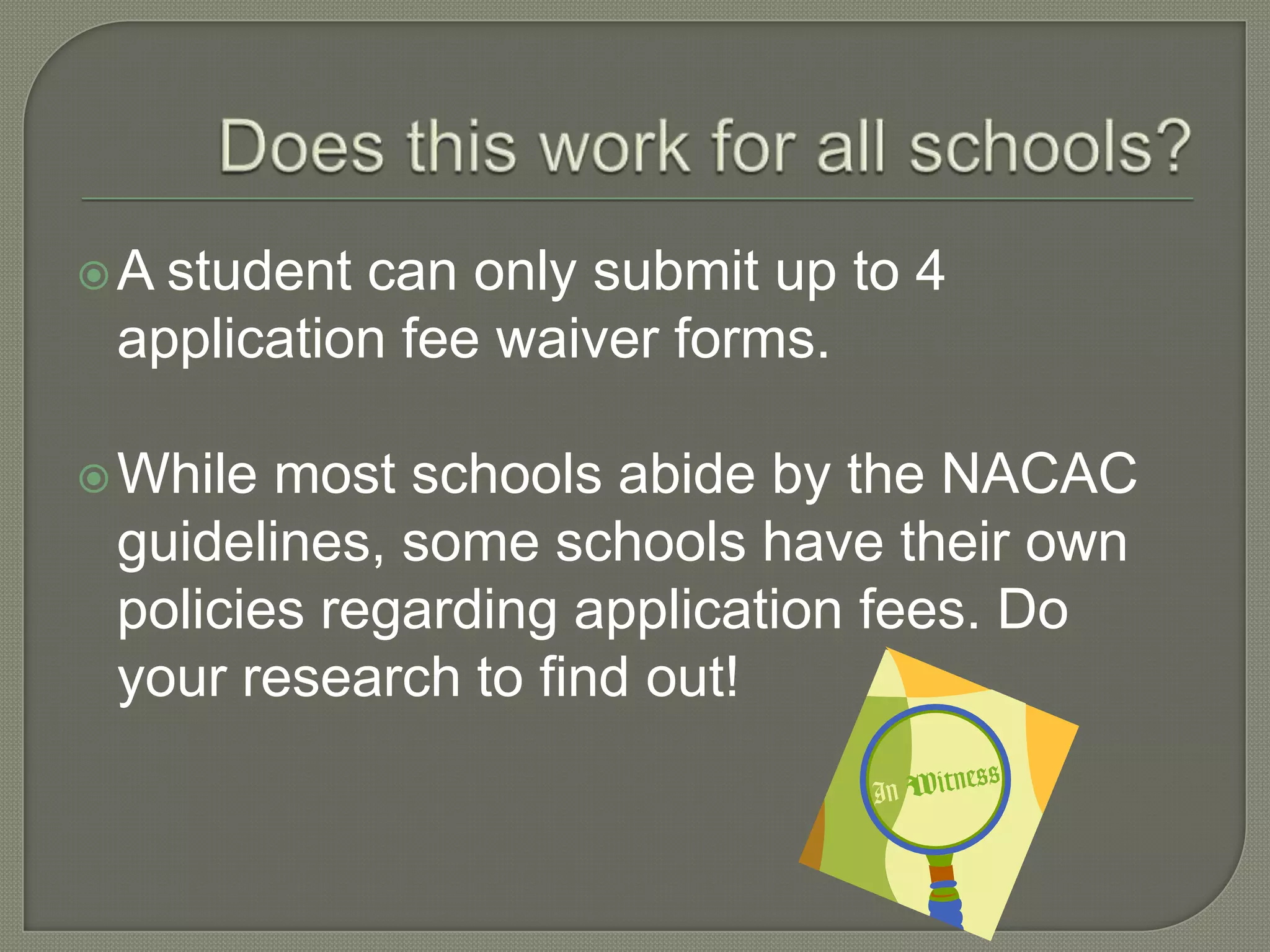 Fee waivers | PPT