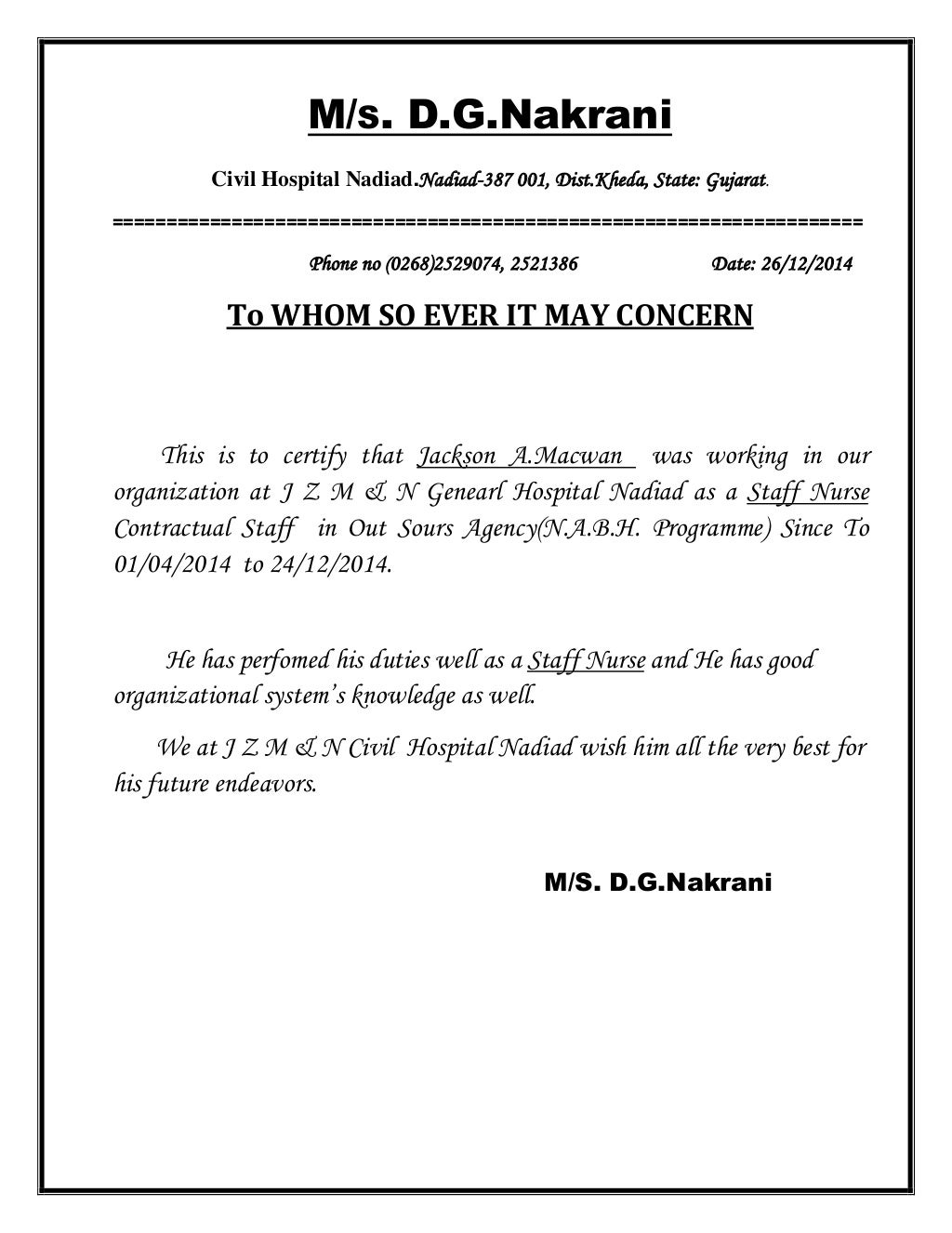 Experience Certificate experience-certificate