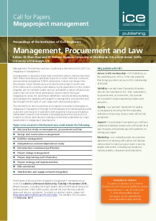 ICE themed issue on Megaproject management cfp