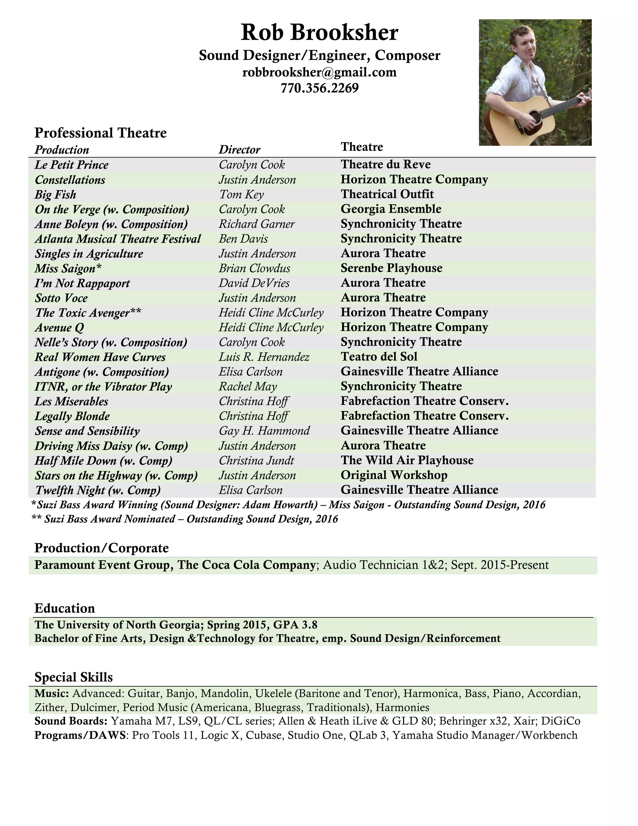 robbrookshersounddesignresume | PDF