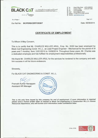 BCEC EMPLOYMENT CERTIFICATE | PDF
