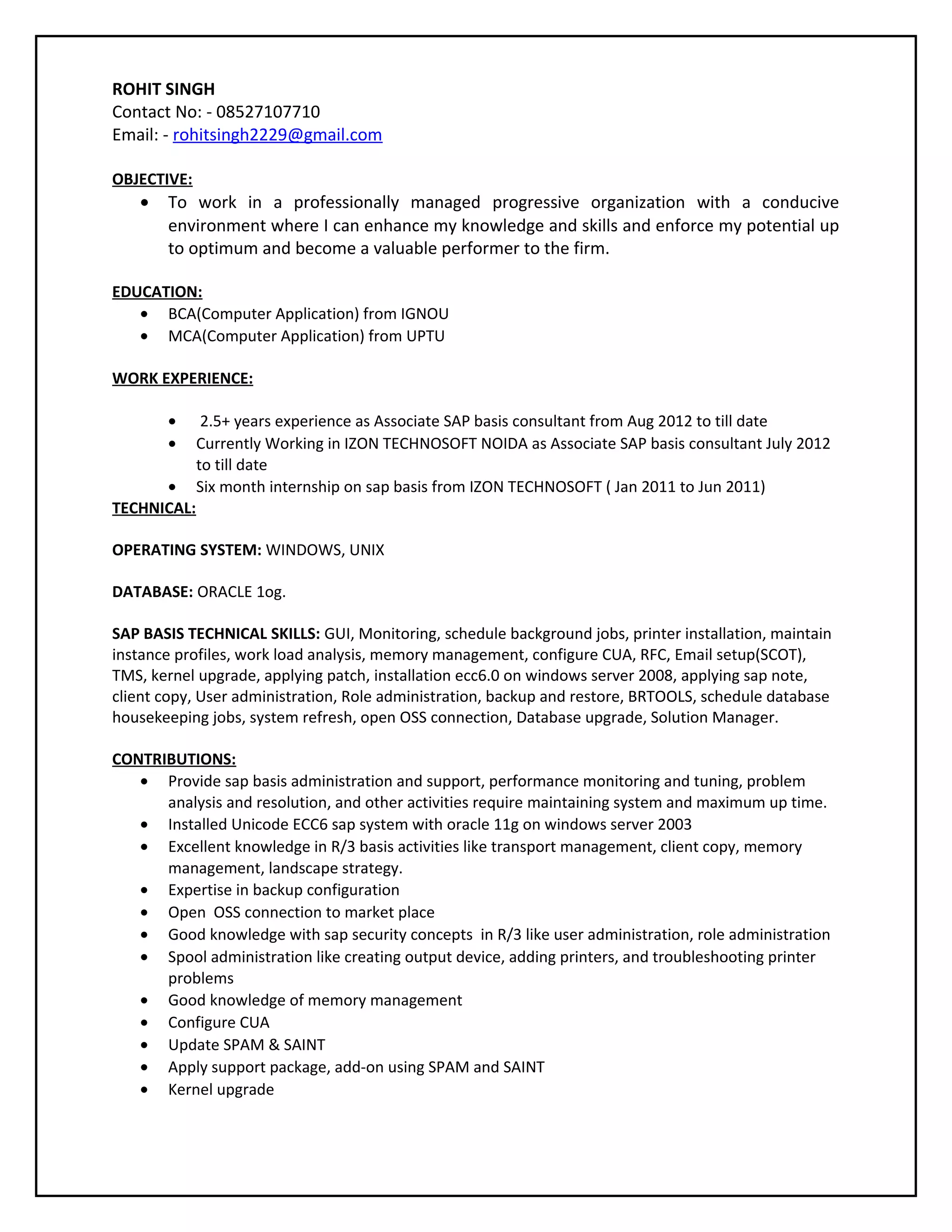 Rohit Singh(sap basis) | DOC