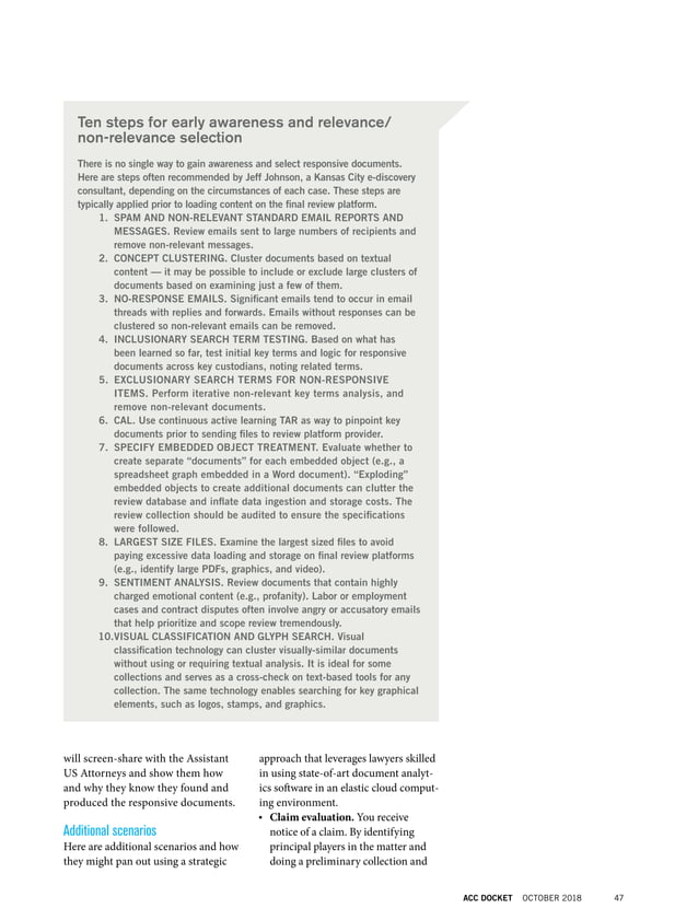 Ten steps for early awareness and relevance/non-relevance selection | PDF