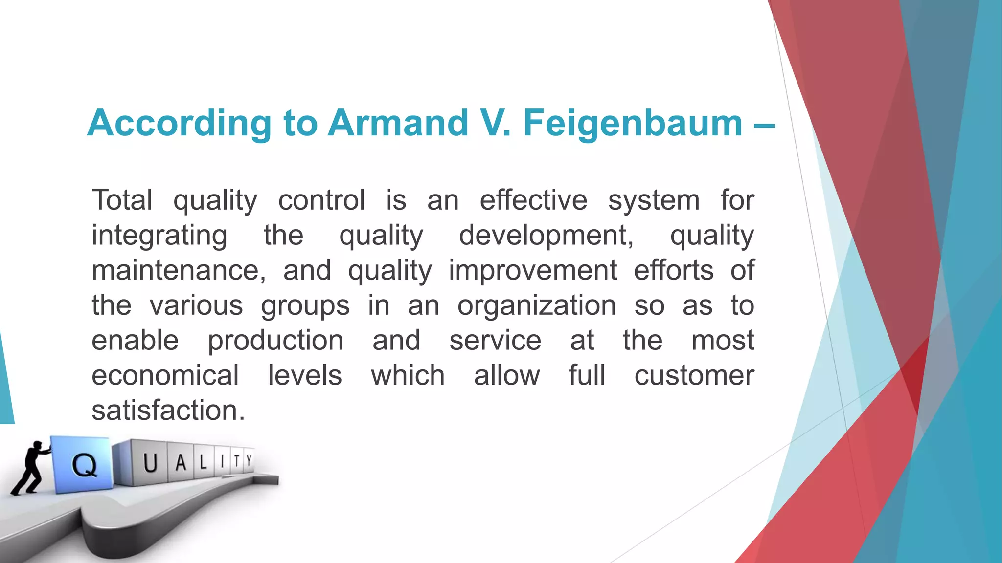 Feigenbaum's Philosophy on Total Quality Management | PPTX