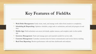 FieldAx Field Service Management Presentation(PPT) | PPTX | Information Services Industry ...