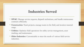 FieldAx Field Service Management Presentation(PPT) | PPTX | Information Services Industry ...