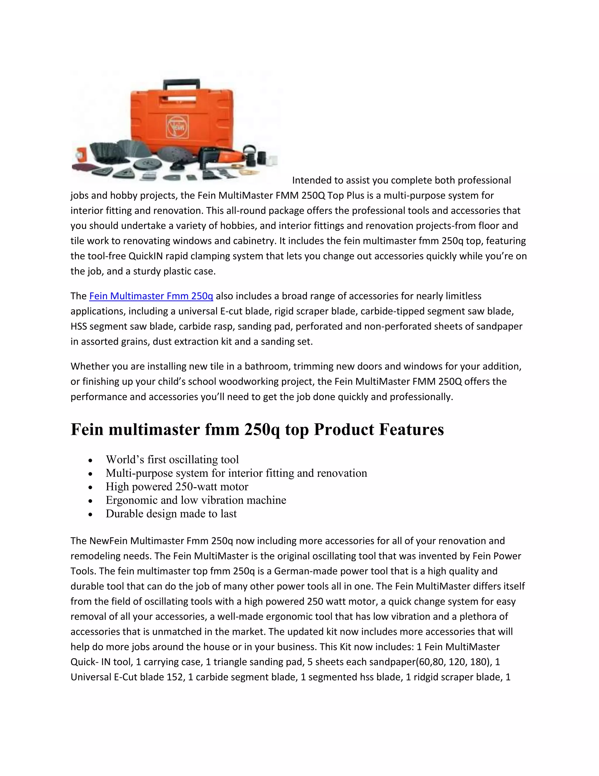 Fein multimaster fmm 250q | PDF