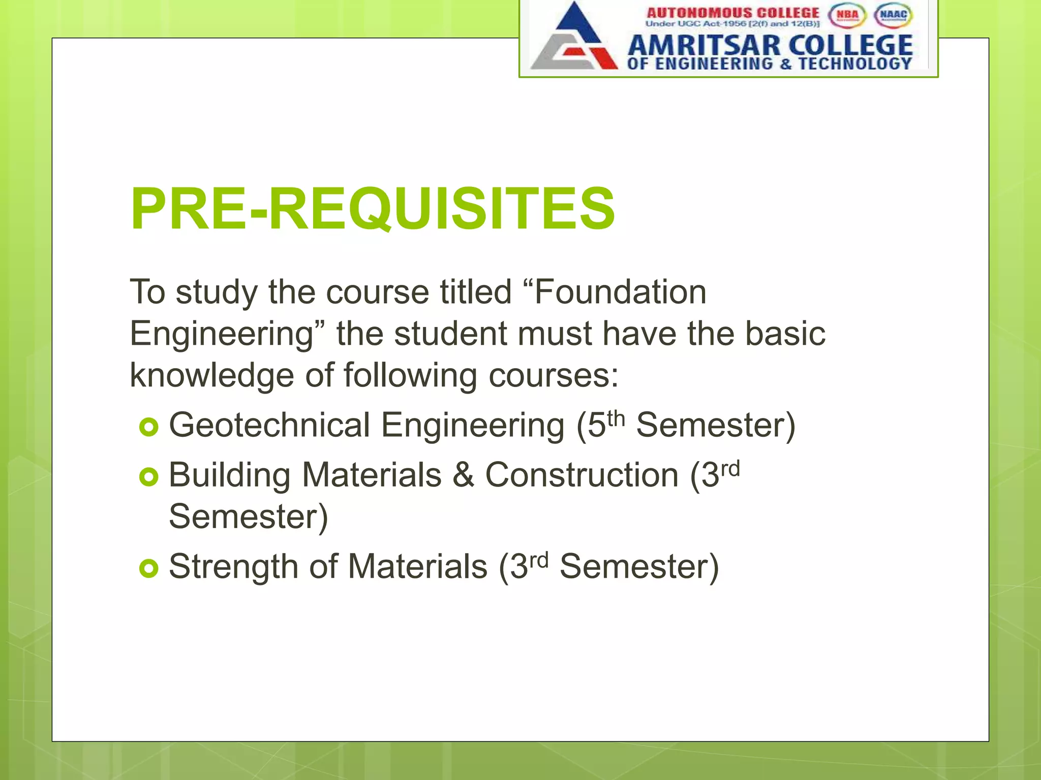 Foundation Engineering Introduction | PPTX