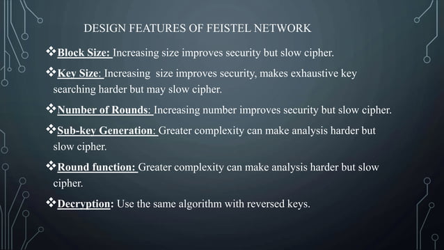 Feistel cipher | PPTX | Programming Languages | Computing