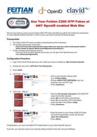 OTP c200 How To | PDF