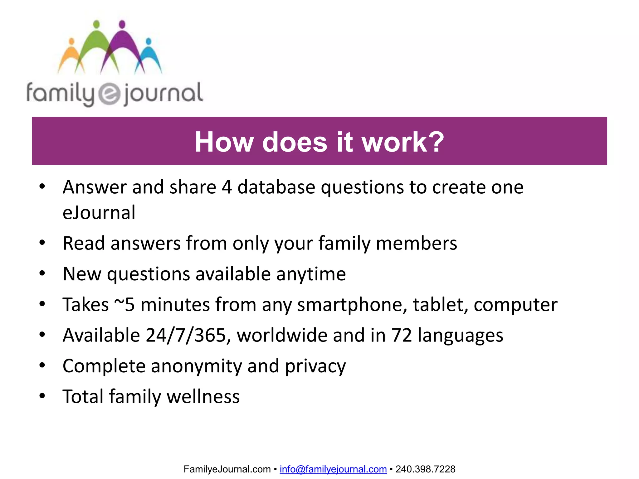 FamilyeJournal Wellness Program for Organizational Mental Health ...