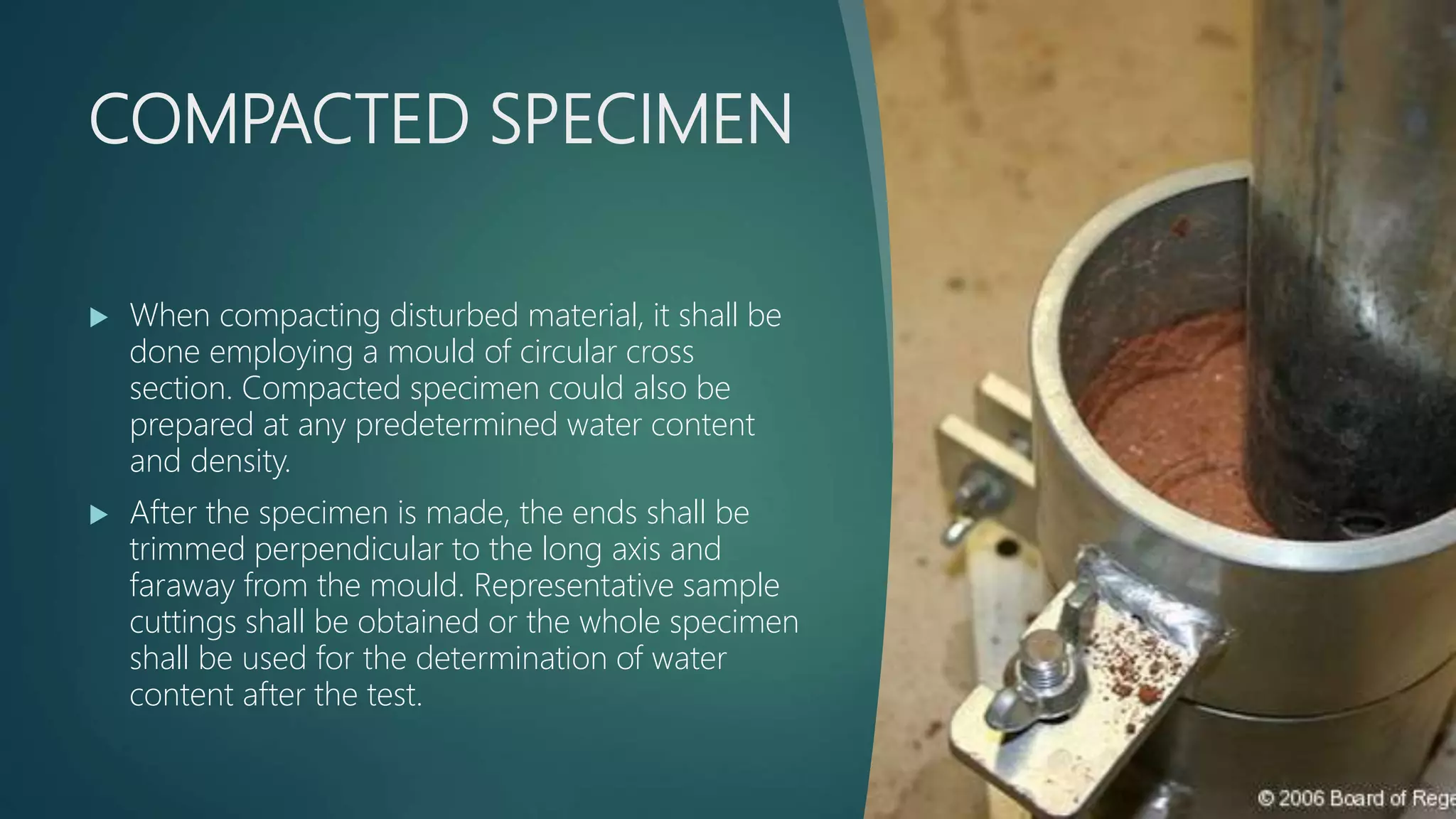 DETERMINATION OF UNCONFINED COMPRESSIVE STRENGTH OF SOIL | PPTX