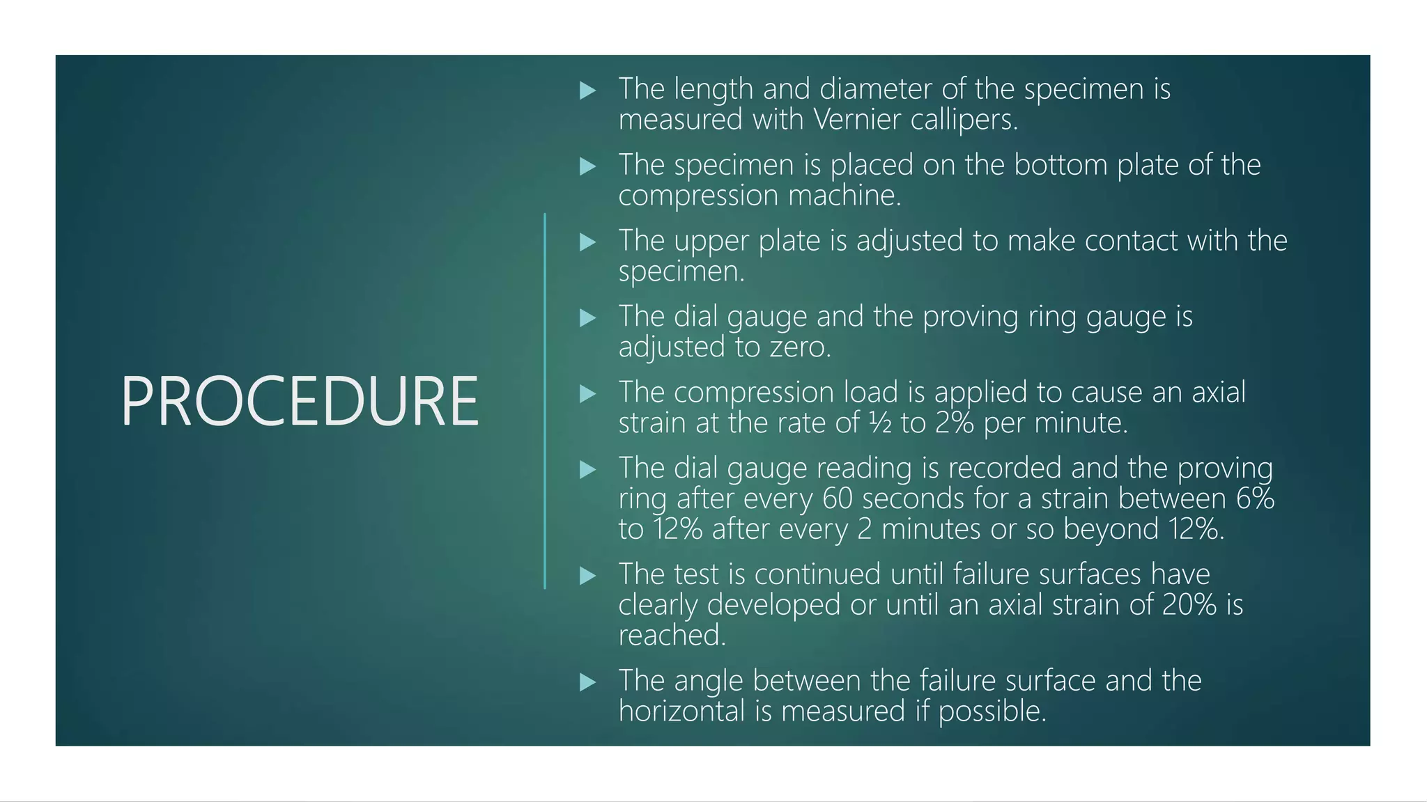 DETERMINATION OF UNCONFINED COMPRESSIVE STRENGTH OF SOIL | PPTX