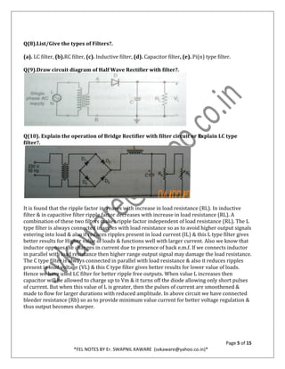 Basic Electronics (Rectifiers) by Er. Swapnil Kaware | PDF