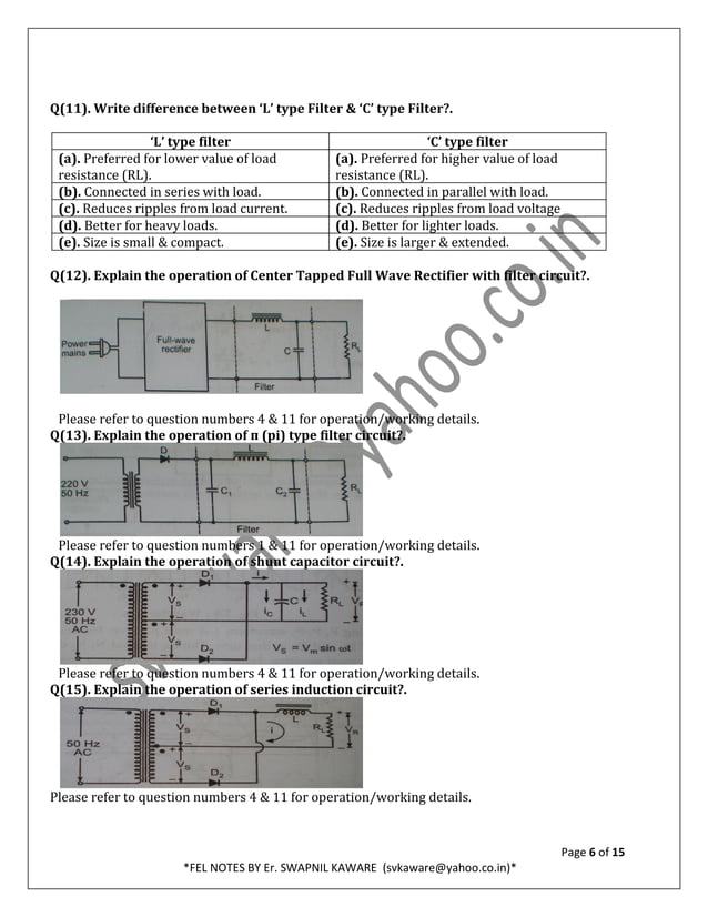 Basic Electronics (Rectifiers) by Er. Swapnil Kaware | PDF