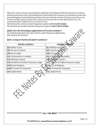 Transistors & Oscillators by Er. Swapnil Kaware | PDF