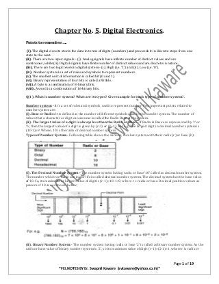 Digital Electronics Basics by Er. Swapnil Kaware | PDF