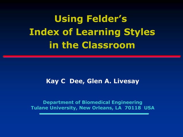 felder's index of learning styles.ppt