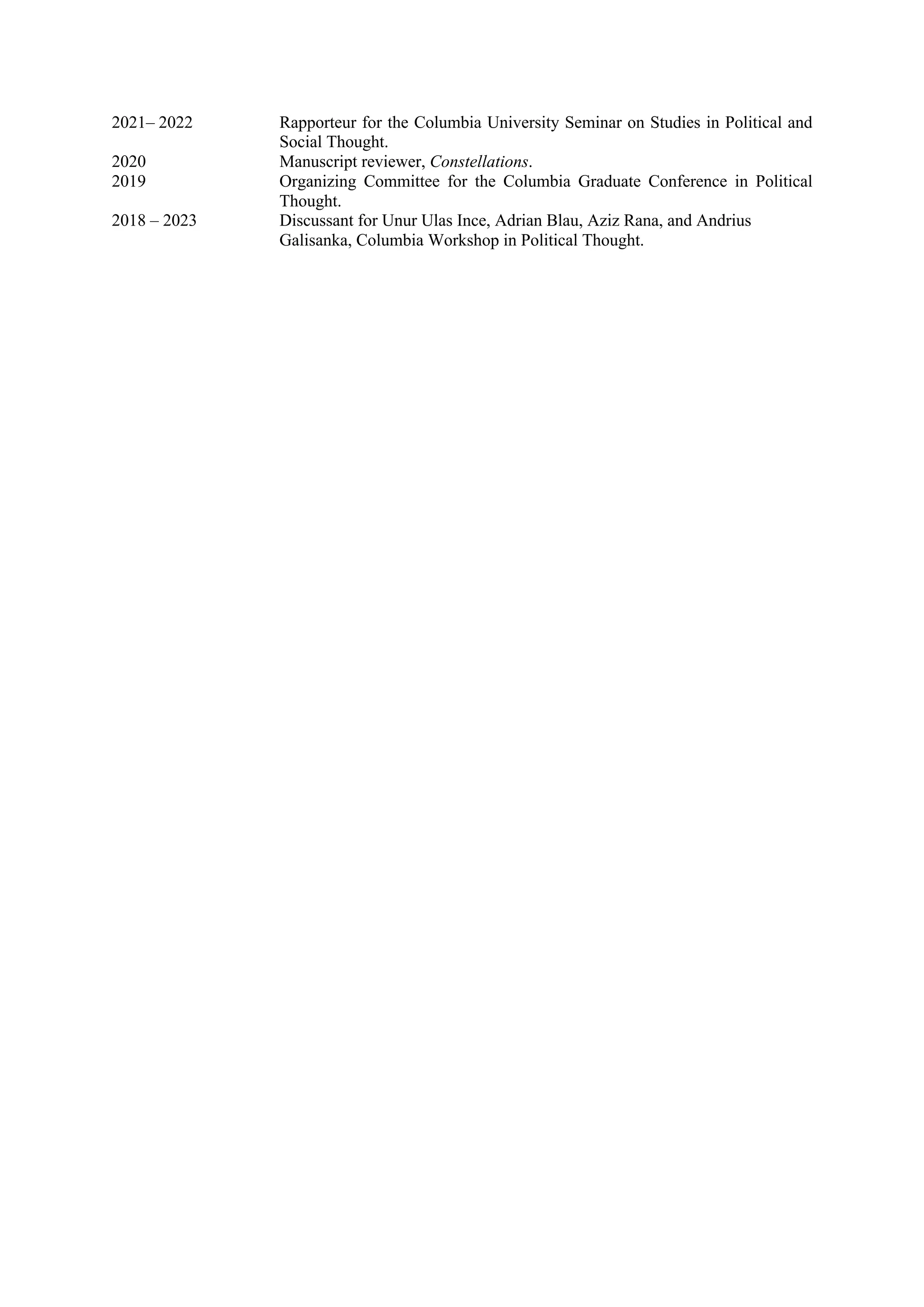 Nathan Hillel Feldman CV for personal website. | PDF